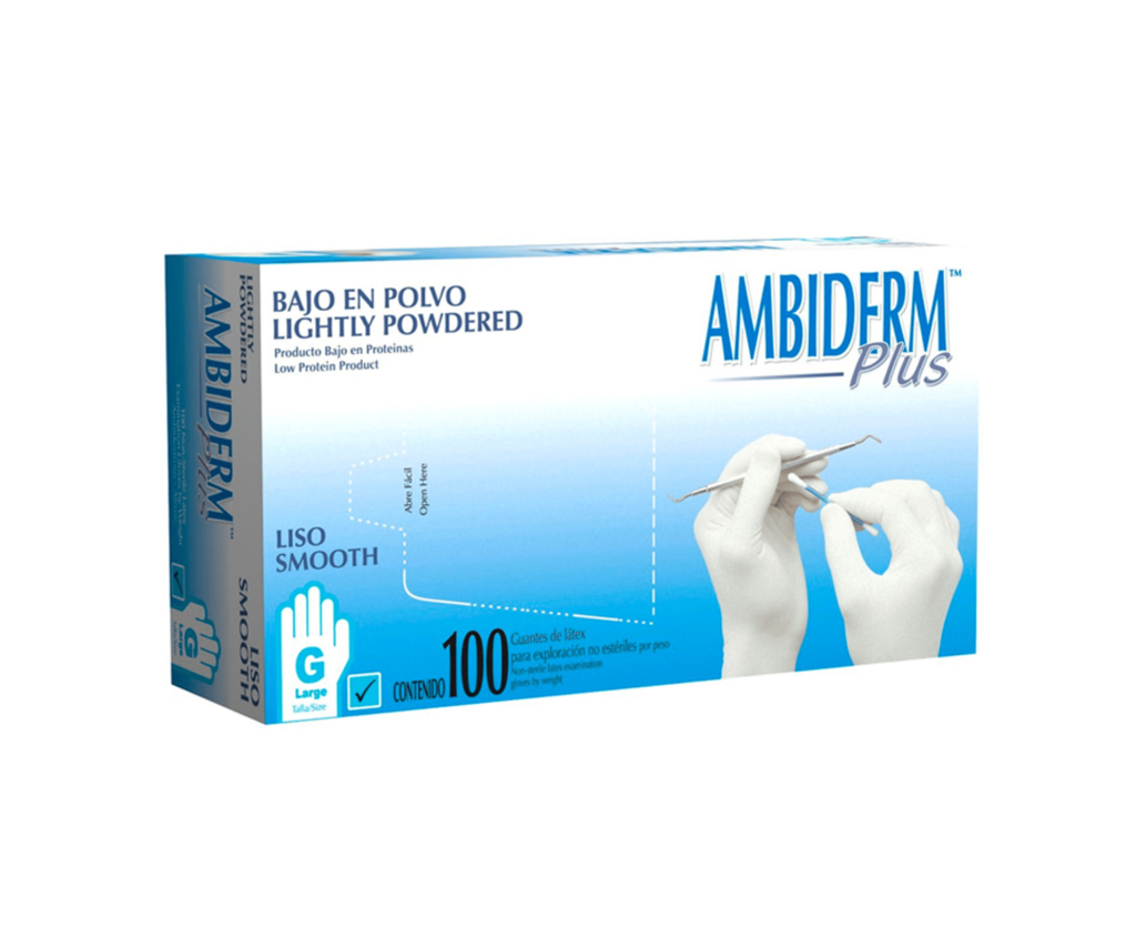 Guante Ambiderm PLUS HULE LÁTEX NATURAL » Alesa